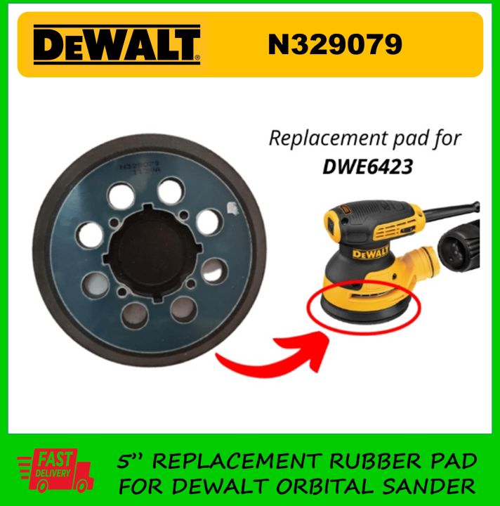 DEWALT N329079 5" REPLACEMENT RUBBER PAD FOR ORBITAL SANDER, BACKING ...