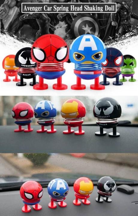 1PC Car Decor Avengers Marvel Auto Ornaments Toy Shaking Head Doll ...