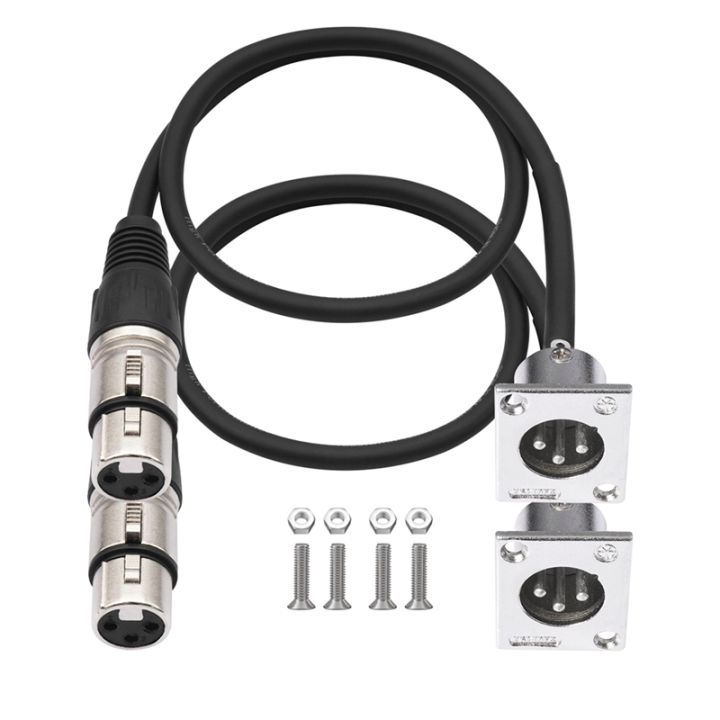 D XLR Male to Female Pass Through Connector Cable 2 Pack, D Type XLR ...