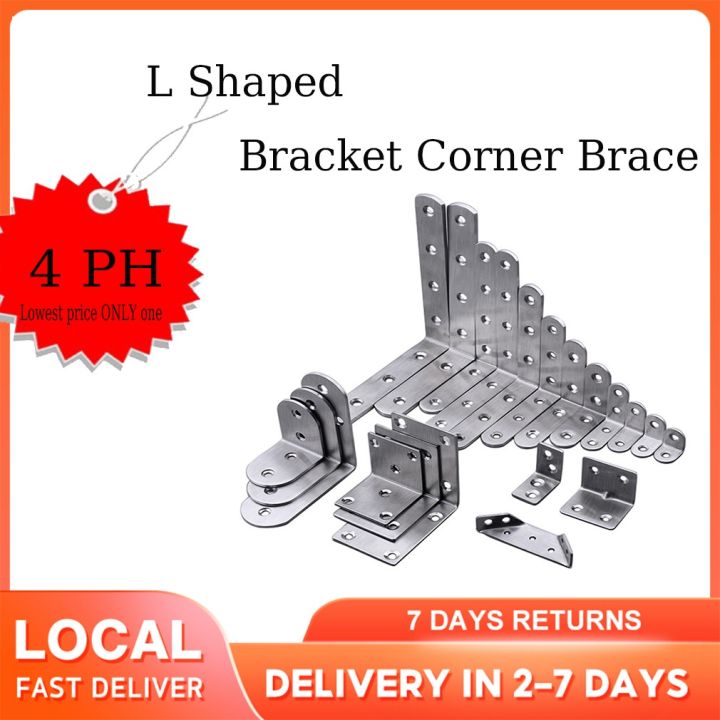【zorana】10pcs Right Angle Bracket Corner Brace Stainless Steel L Shape