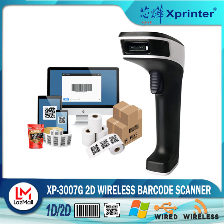 Xprinter XP-3007G 2D Portable Wireless Barcode Scanner | Lazada PH