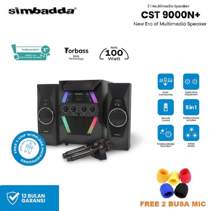 Speaker Bluetooth Simbadda CST 9000N+ Subwoofer Mega Bass Karaoke ...