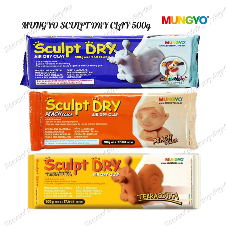 Mungyo Sculpt Dry Clay/Air Dry Paper Clay (White Colorable/Peach ...