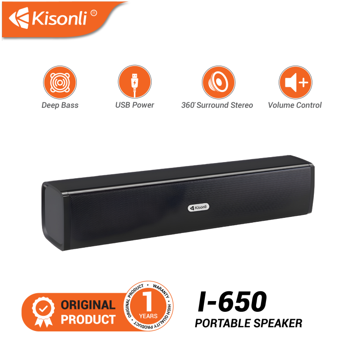 KISONLI Speaker Laptop/Komputer I-650 USB Plug AUX With Volume Control ...