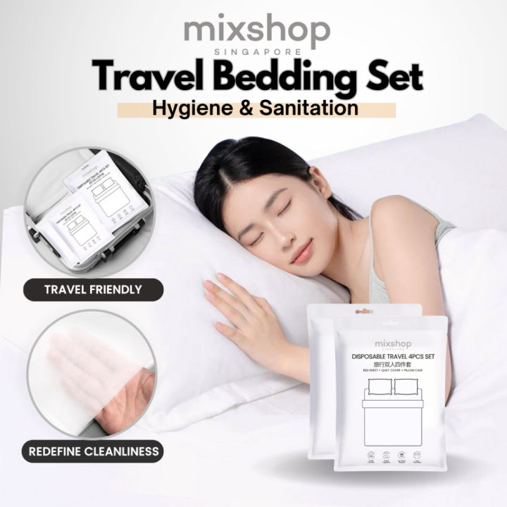 mixshop Disposable Travel Bedsheet Set/Quilt Hotel Sheets/Pillow Case ...
