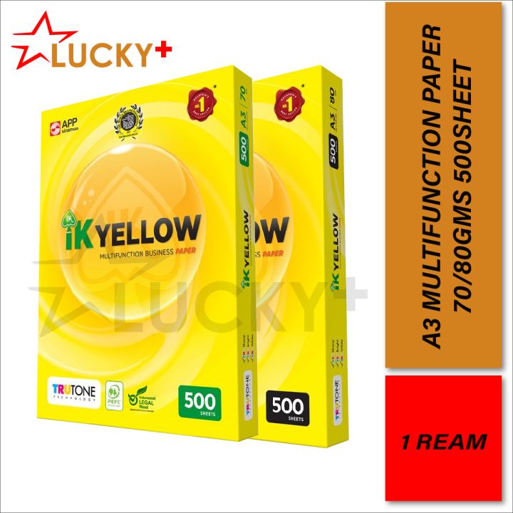 IK Yellow A3 Copier Paper 70/80gsm 500s (1 Ream)(500 sheets/ream) / A3 ...