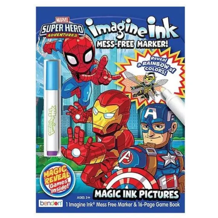 Bendon Super Hero Adventures Imagine Ink Mess-Free Marker Magic Ink ...