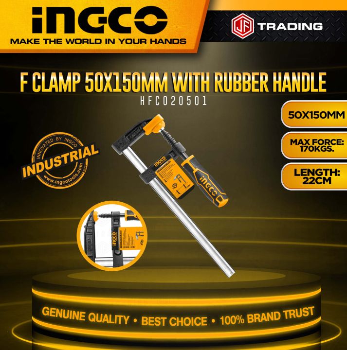 INGCO F Clamp 50x150mm with Rubber Handle HFC020501 ♦JF TRADING♦ ...