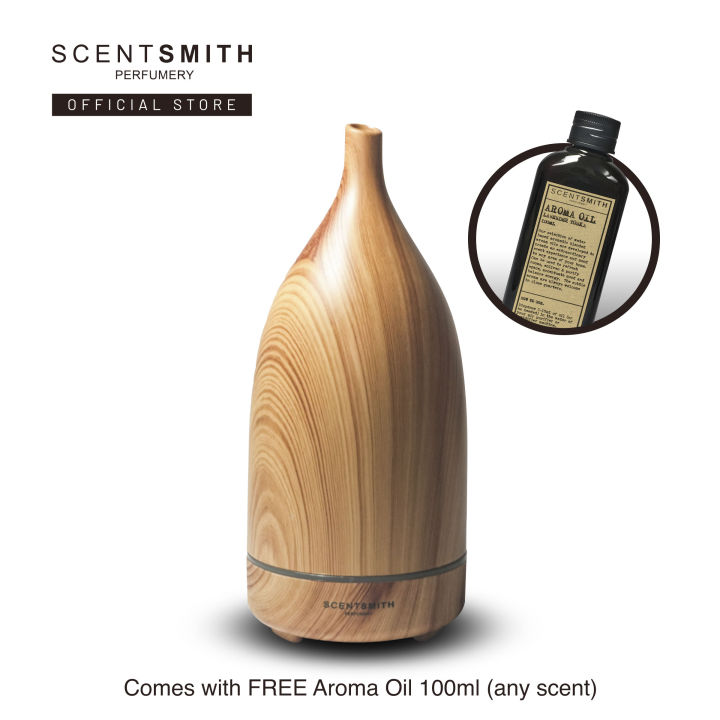 Scentsmith Perfumery Wood Humidifier Machine with FREE Aroma Oil 100ml ...