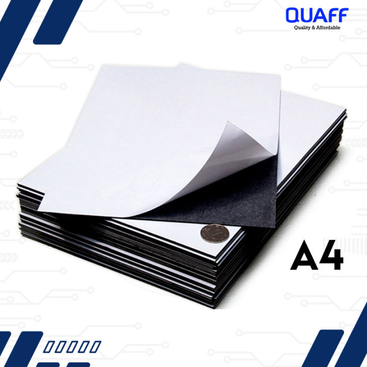 Risefully QUAFF Magnetic Sheets Cuttable Ref Magnet Plain & Full Adhesive 1mm A4 size for DIY ...