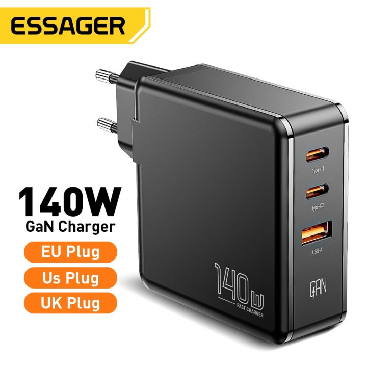 【Margot shop】 Essager 140W GaN USB Type C Charger Laptop 100W PD Fast ...