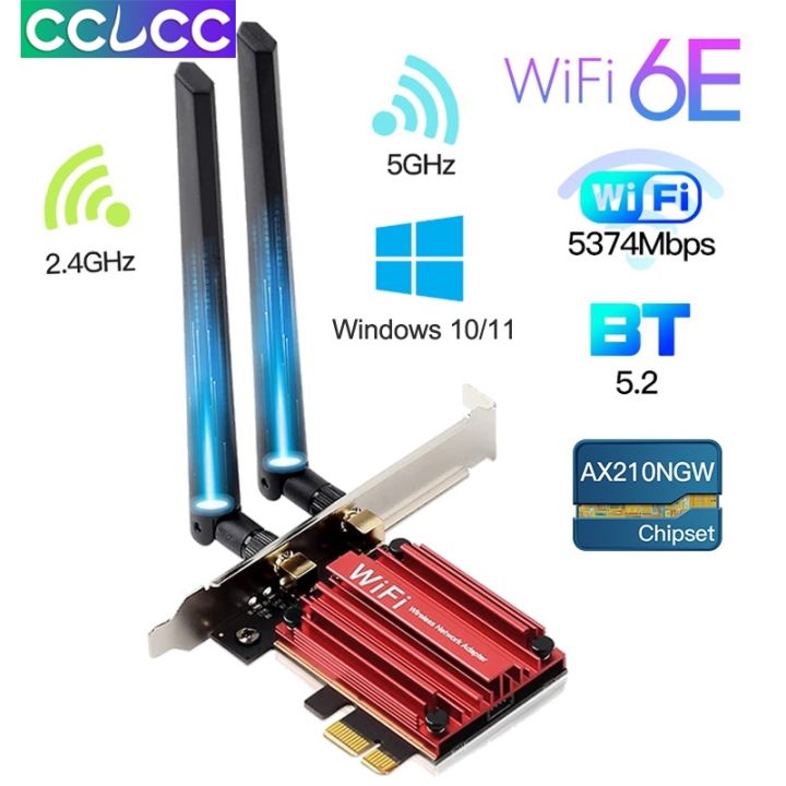 CCLCC WiFi 6E AX210 Intel บลูทูธ5.3 Tri Band 2.4G/5G/6Ghz 802.11AX ...