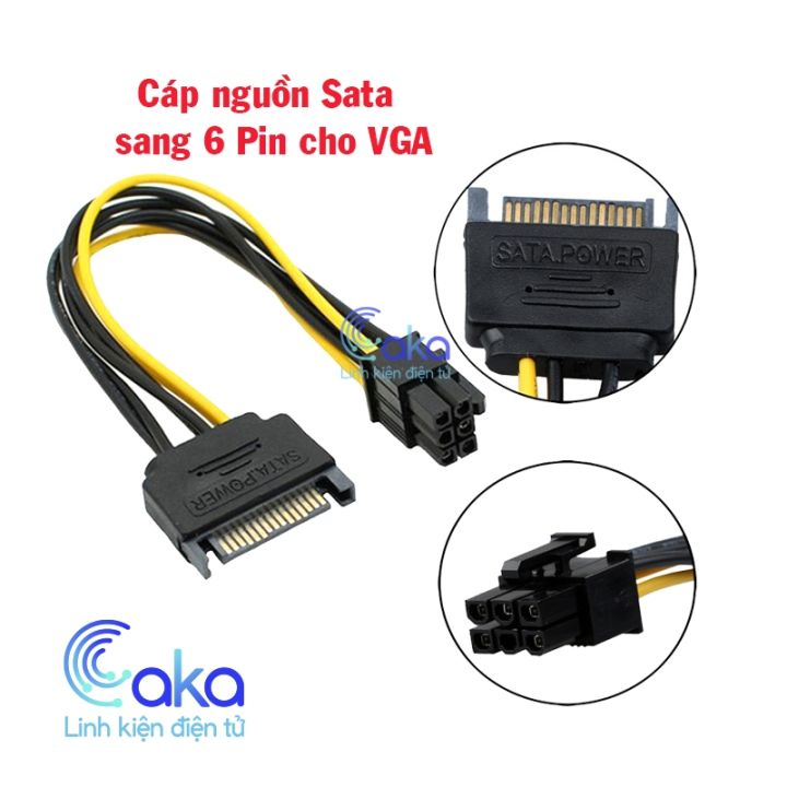 Cáp nguồn Sata sang 6 Pin cho VGA card 20cm | Lazada.vn