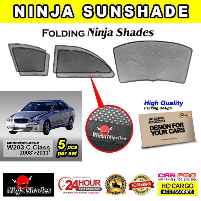 Mercedes W203 'C' Class 2008'~2011' (5pcs)Magnetic Ninja Shades ...