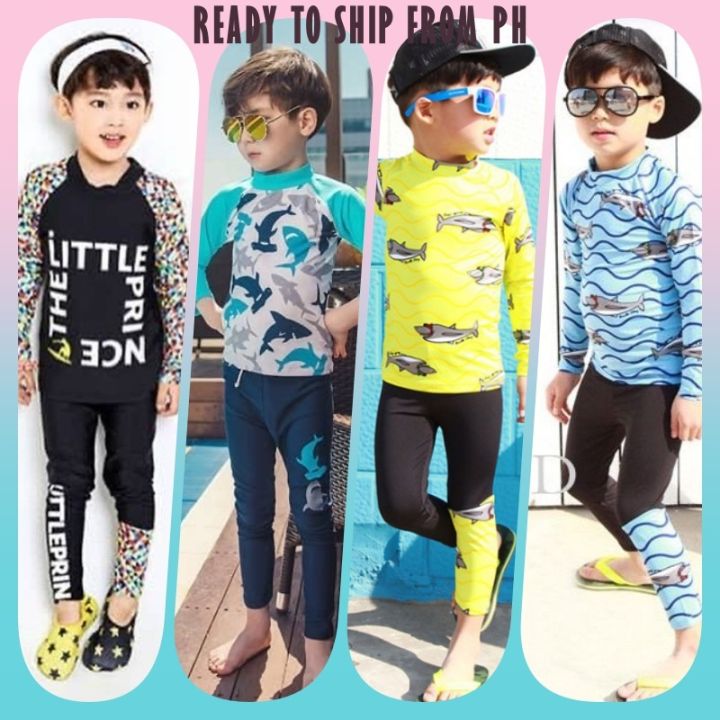 ANGELSCUTE Swimwear 2-10 years old 2 piece longsleeves rashguard for ...