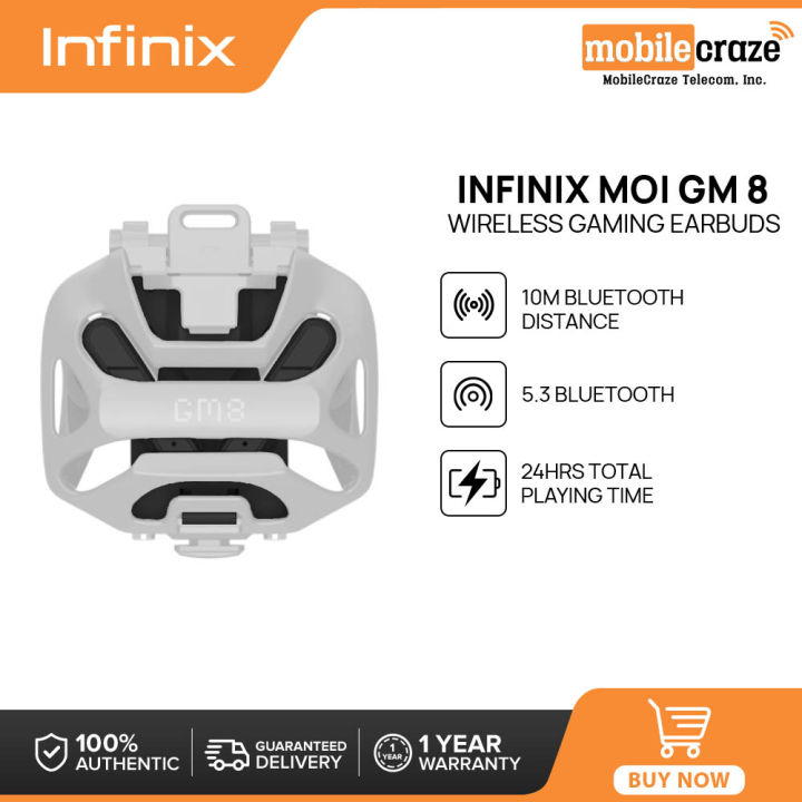 Infinix Moi GM 8 Wireless Gaming Earbuds | Bluetooth 5.3 | 10m ...