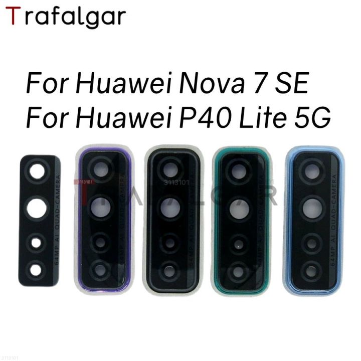 For Huawei P40 Lite 5G Nova 7 SE Rear Back Camera Glass Lens Cover With ...