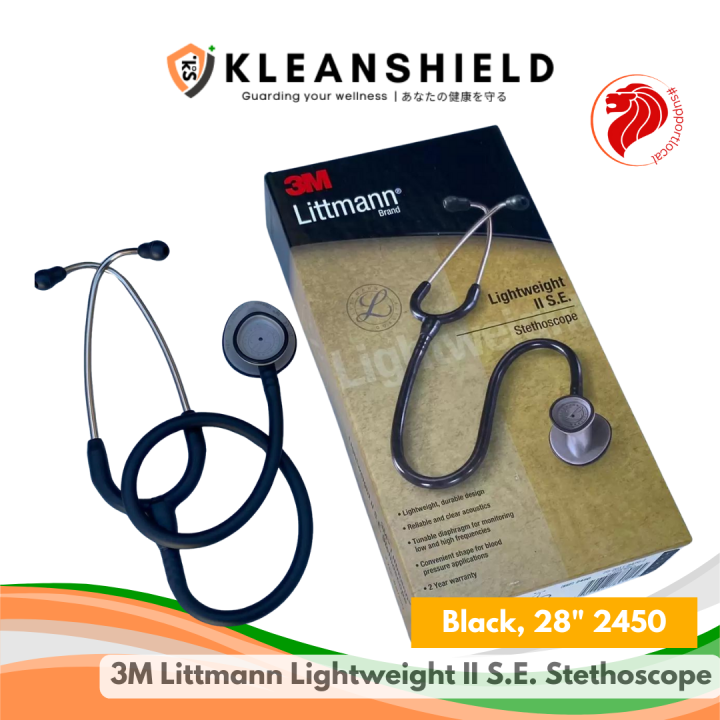 3M Littmann Lightweight II S.E. Stethoscope Black 28" 2450, Stethoscopes (1 Pc) | Lazada Singapore