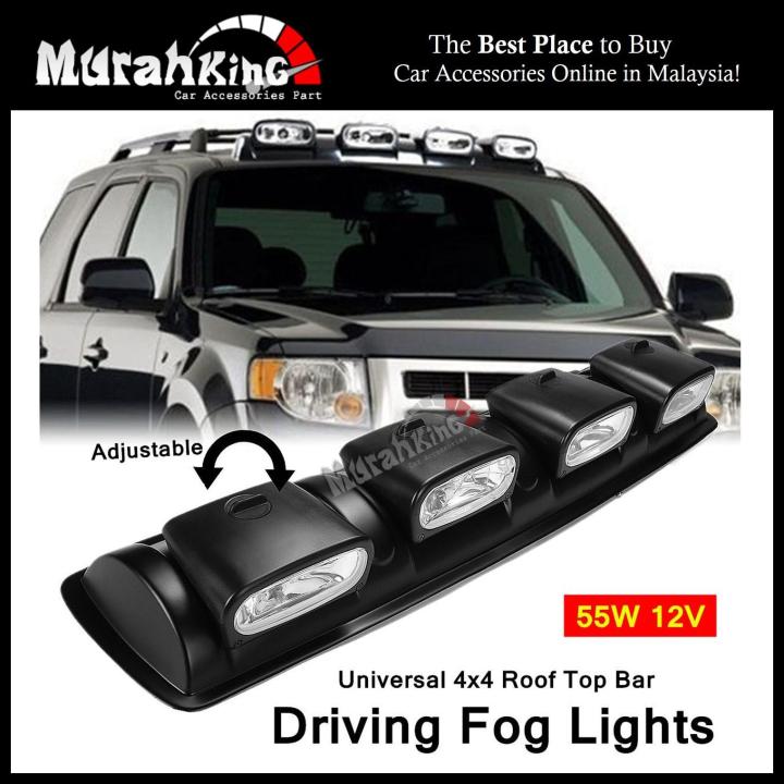 Universal 4x4 Roof Top Bar Driving Pog Lights Lens Off Road Fog Spot ...