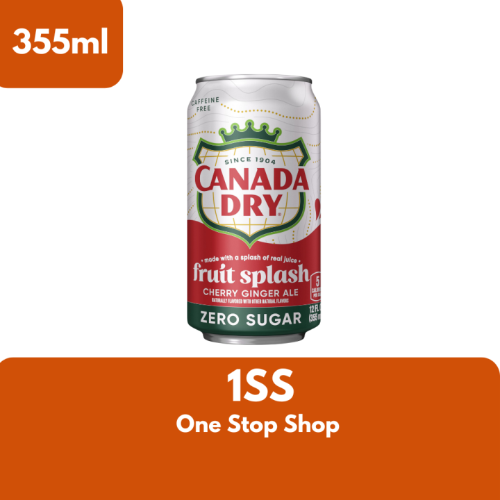 Canada Dry Cherry Ginger Ale Zero Sugar 355ml x 4 | Lazada PH