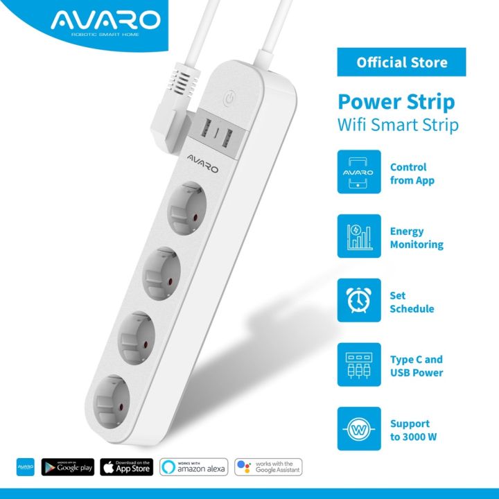 AVARO Smart Extention Power Strip Stop Kontak Wifi IoT Smart Home | Lazada Indonesia