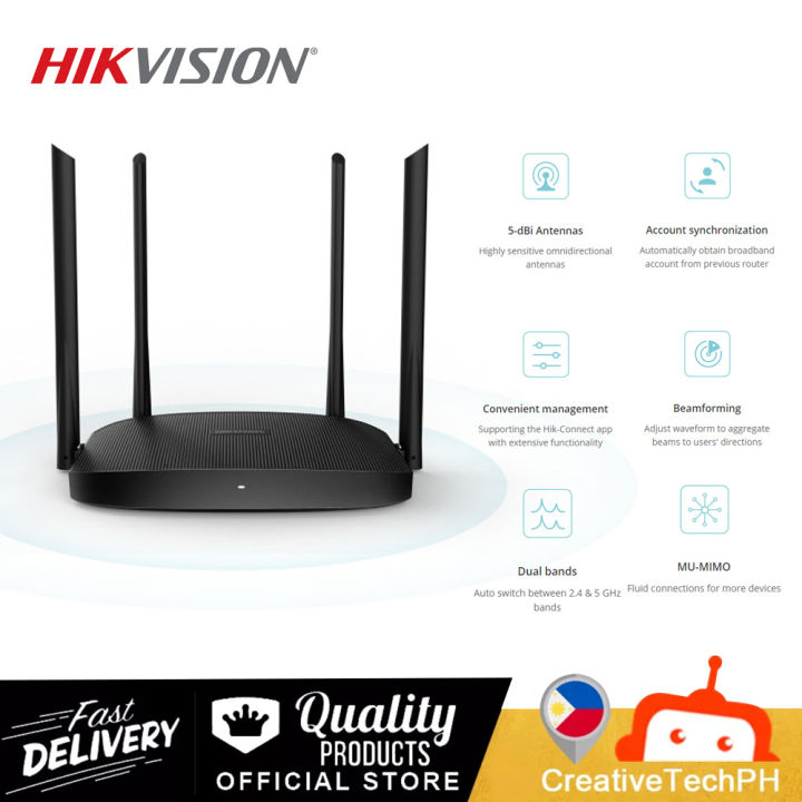 Hikvision WR12GC DS-3WR12GC 1200 Mbps Gigabit Dual Band 11 AC WiFi 5 ...