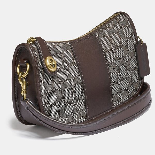 กระเป๋าถือกระเป๋าสะพายของแท้ 100% coach C0721 พิมพ์โลโก้คลาสสิกผ้าใบ ...