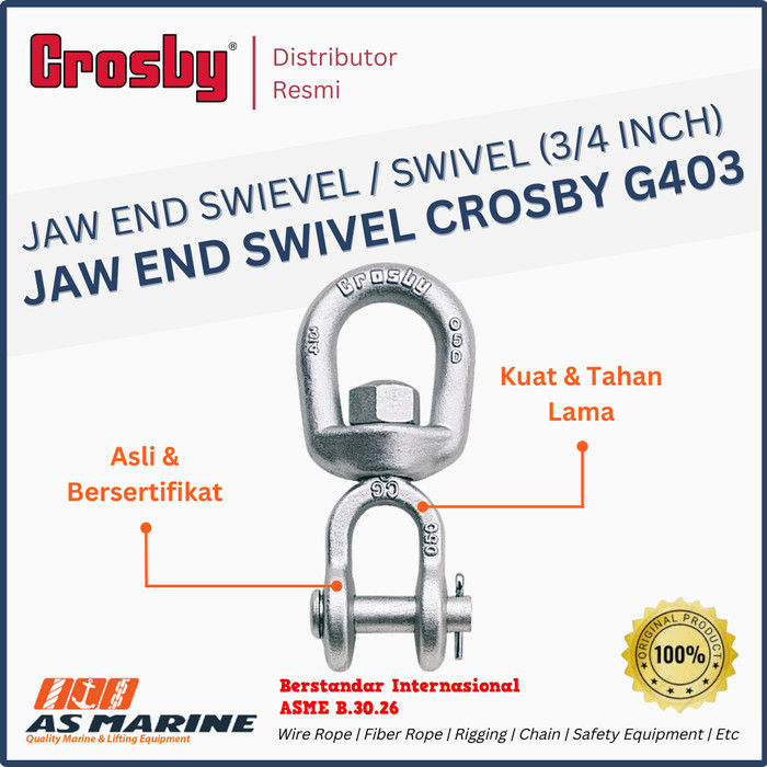 Crosby Jaw End Swivel G403 3/4 Inch | Lazada Indonesia