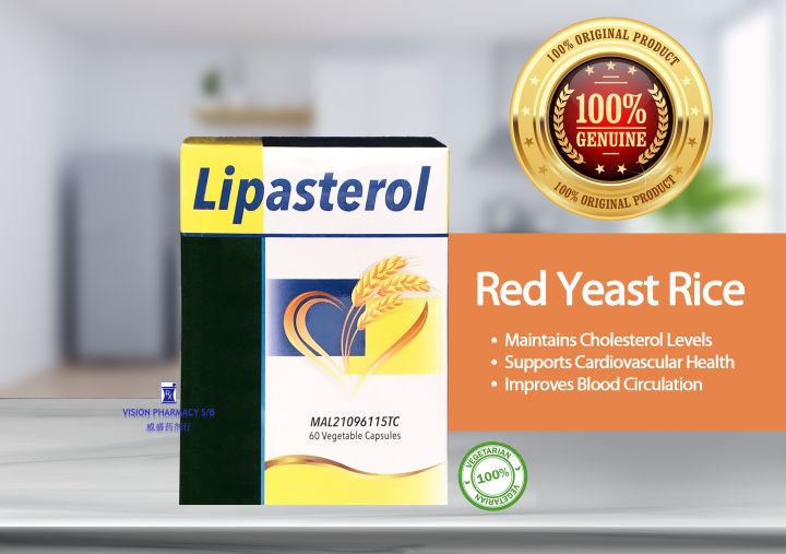 NutriChampz LIPASTEROL RED YEAST RICE MONACOLIN-K (60 VEGECAPS) FOR ...