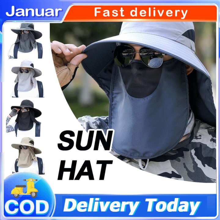 sun hat UV Hiking Hat Fishing Hat Full Face Cover UPF50+ UV Proof ...