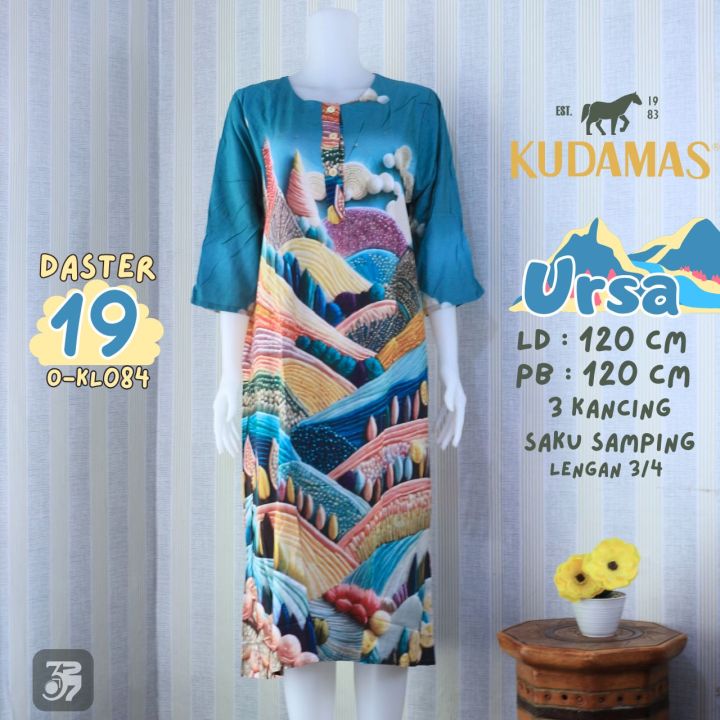 Daster 19 Batik Kuda Mas LD 120 cm | Busui 3 Kancing | Lengan 7/8 ...
