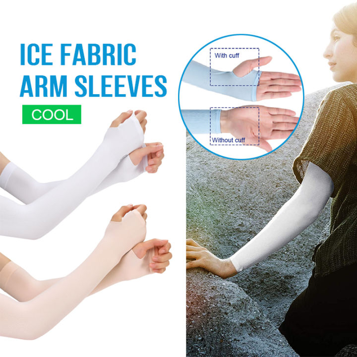 Women/Men Adjustable Slim Cooling Seamless Hand Sock Ice Silk UV ...