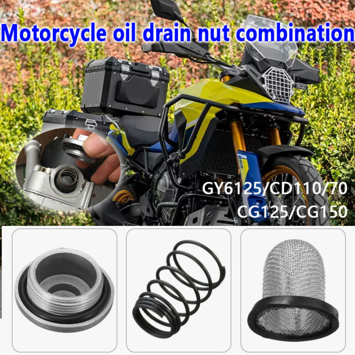 Oil Drain Plug Cap Moped Oil Filter Drain Screw For GY6 50 80 125 150CC ...