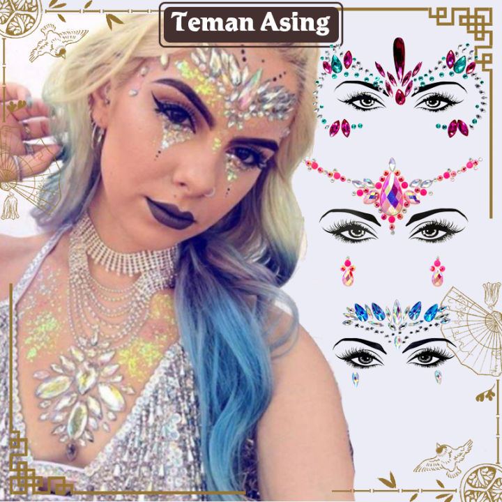Stiker Wajah Makeup / Face Sticker Crystal / Bling Bling Gems Hiasan ...