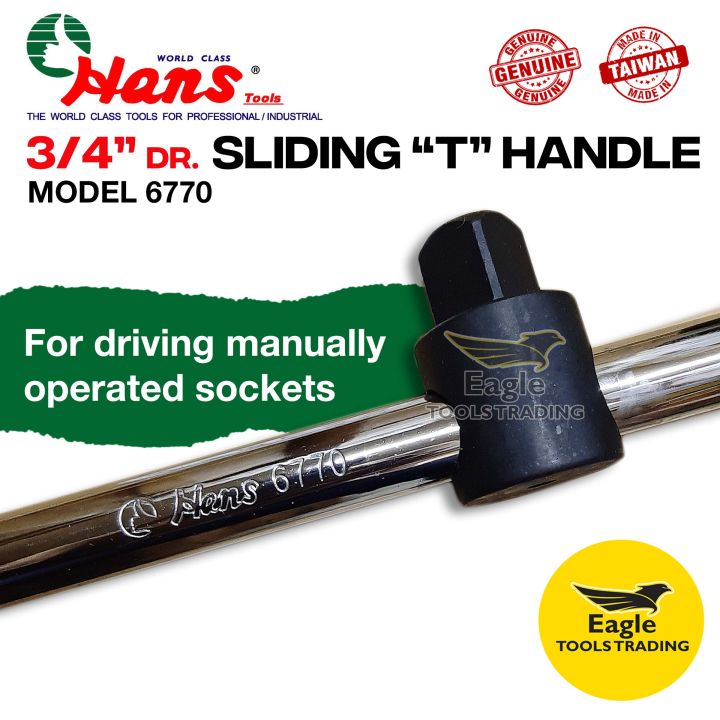Hans Sliding T Handle 3/4 inch Drive x 18 inch Long (6770) Professional ...