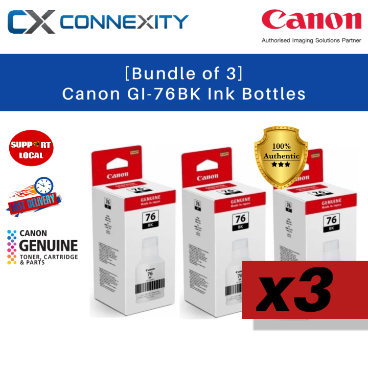 [Bundle of 3] Canon GI-76 Ink Bottle Ink Black Ink Canon GI 765 Ink For ...