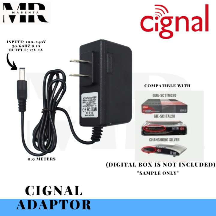 CIGNAL ADAPTOR 12V 2A Power Supply Cignal Adaptor for Cignal TV Box ...