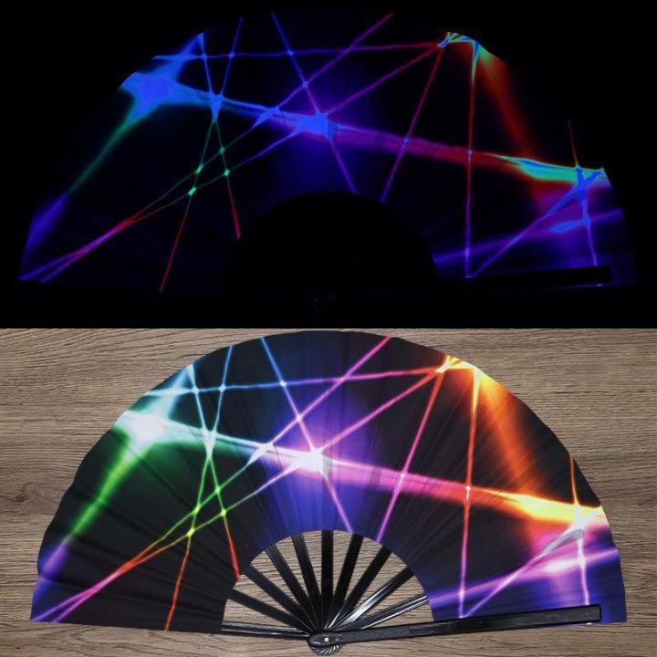 🎈 TGP Kung Fu Fan UV Ink Printing Fluorescent Effect Cloth Fan Bamboo ...