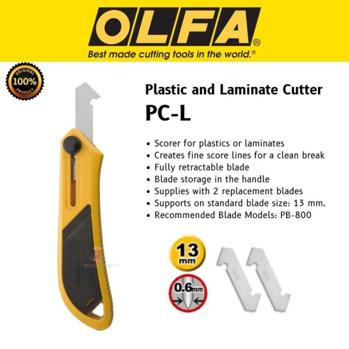 (Blades Incl)OLFA PC-L Plastic, Laminate, Arcylic Knife Cutter with PB-800 Blades | Lazada Singapore