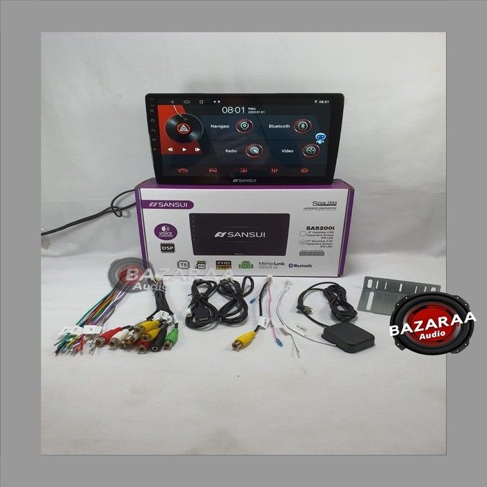 Head Unit Android Sansui SA52001 Voice Command Carplay Android Auto ...