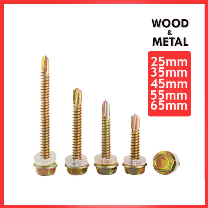 Tex Screw for metal for wood Hexagon Drill Tail Screws | Lazada PH