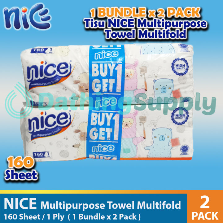 [Beli 1 Gratis 1] Tissue Nice Multipurpose Towel Multifold Tisu 160s ...