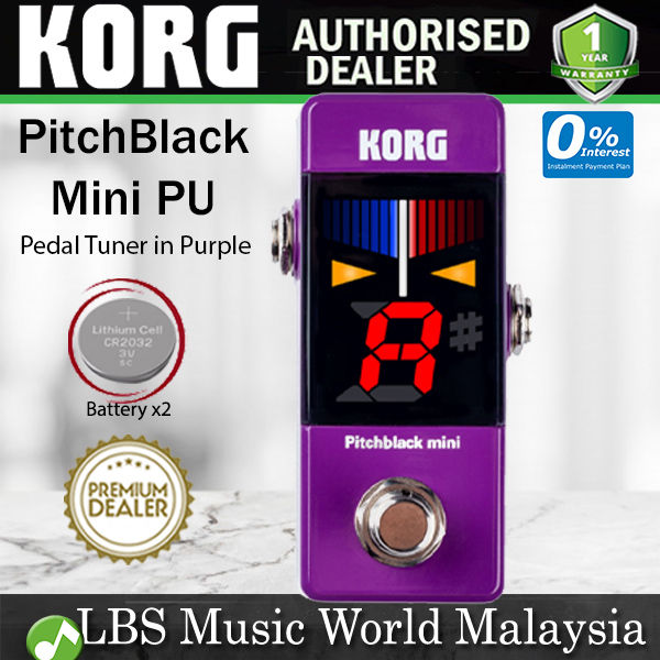 Korg Pitchblack Mini Compact Regular Strobe Pedal Tuner for Effect ...