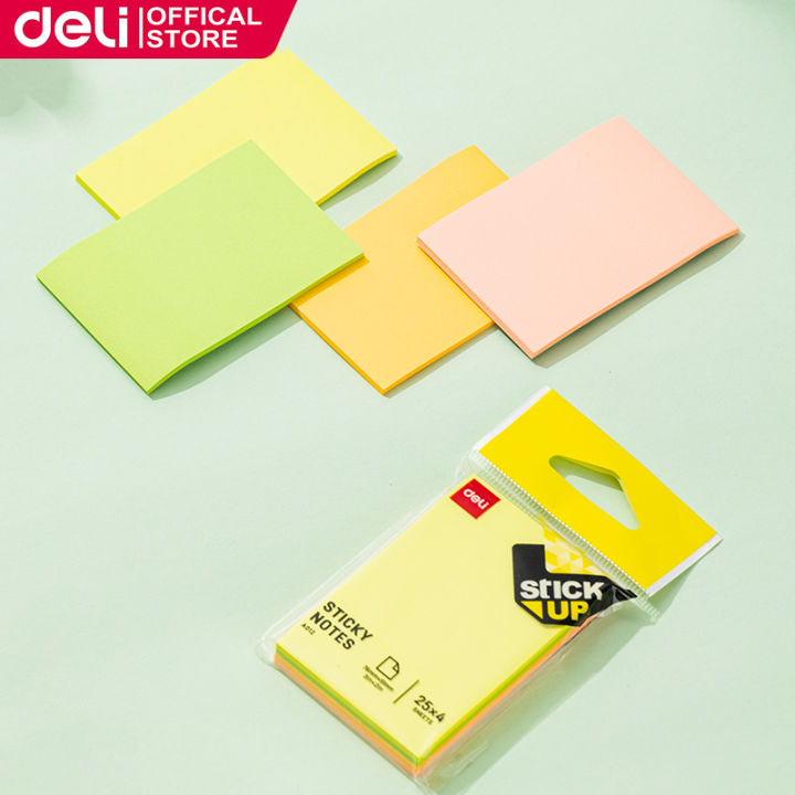 Deli 100 Sheets Sticky Notes 76×51mm Memo Pad EA01202 | Lazada PH