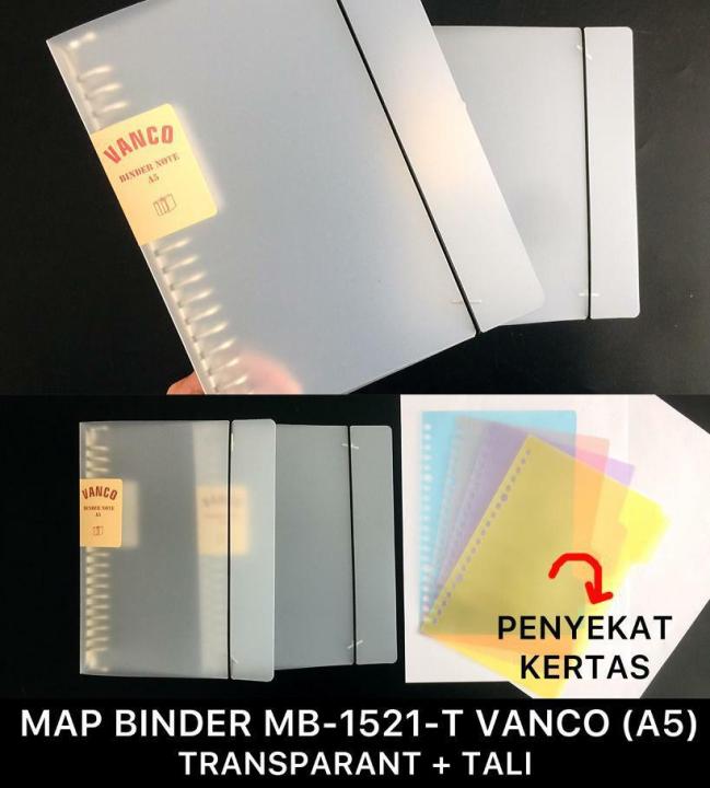 SHINOBI - Vanco Map Binder / Binder Note Transparan Ukuran A5 Dengan ...