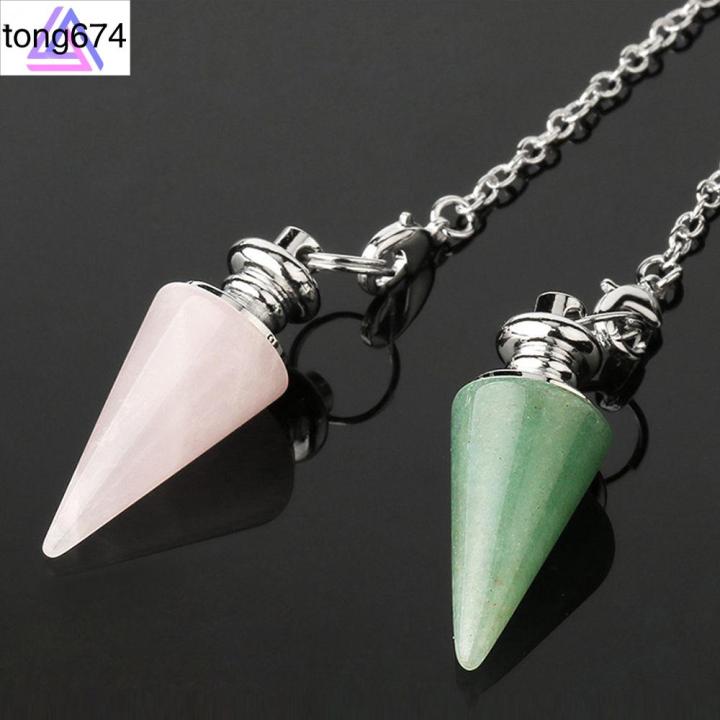 TONG Amethyst Rose Quartz Gemstone Rock Natural Stone Amulet Conical ...