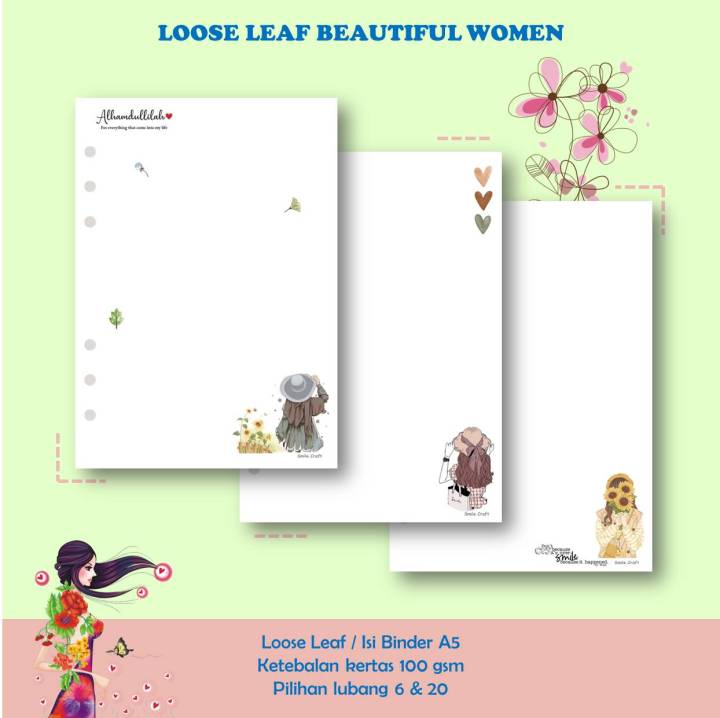 LOOSE LEAF KERTAS FILE ISI BINDER KARAKTER BEAUTIFUL WOMEN | Lazada ...