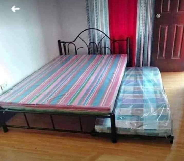 BEDFRAME 48X75 WITH PULL OUT BED 36X75 AND 2 REGULAR FOAM | Lazada PH
