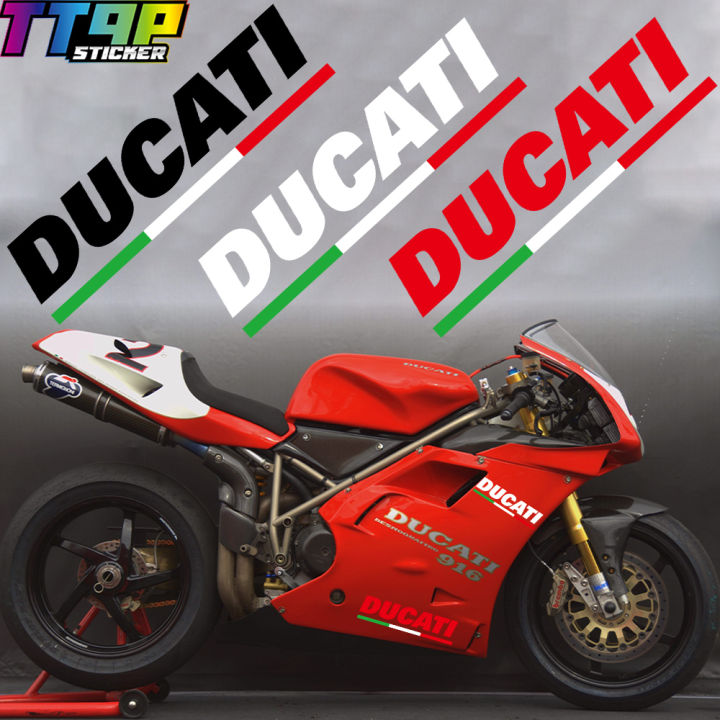 DUCATI Italian Tricolor Reflective Sticker Body Decoration LOGO Decal ...