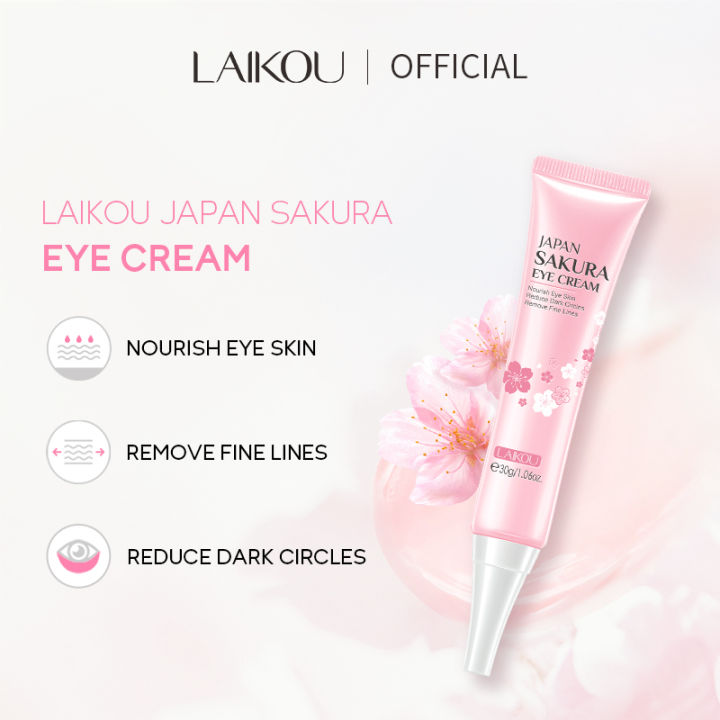 LAIKOU Japan Sakura Eye Cream Fade Eye Bag Wrinkle Tighten Eye Skin ...
